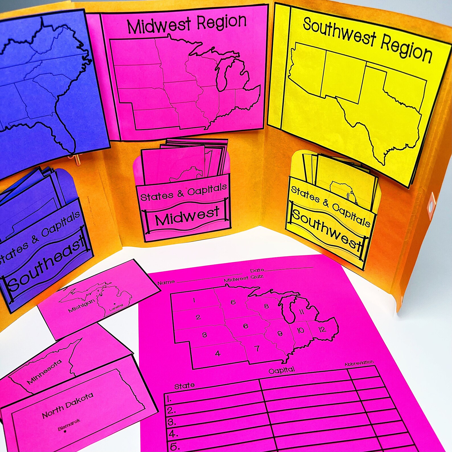 States and Capitals Study Tool Learn States and Capitals Flash Cards ...