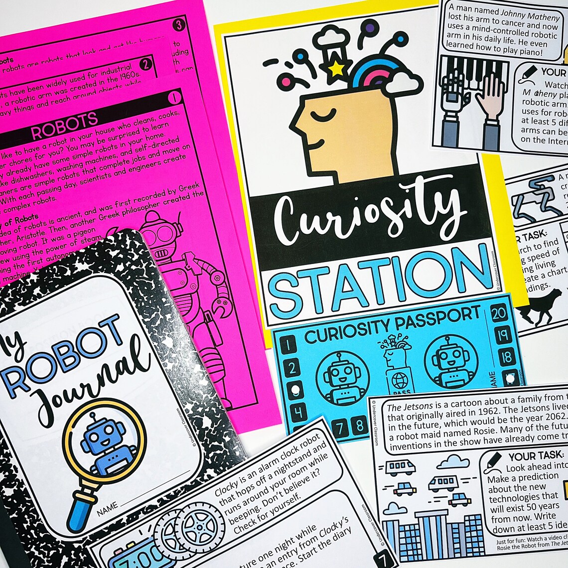 Enrichment Task Cards Robots Homeschool Activity Gifted and Talented ...