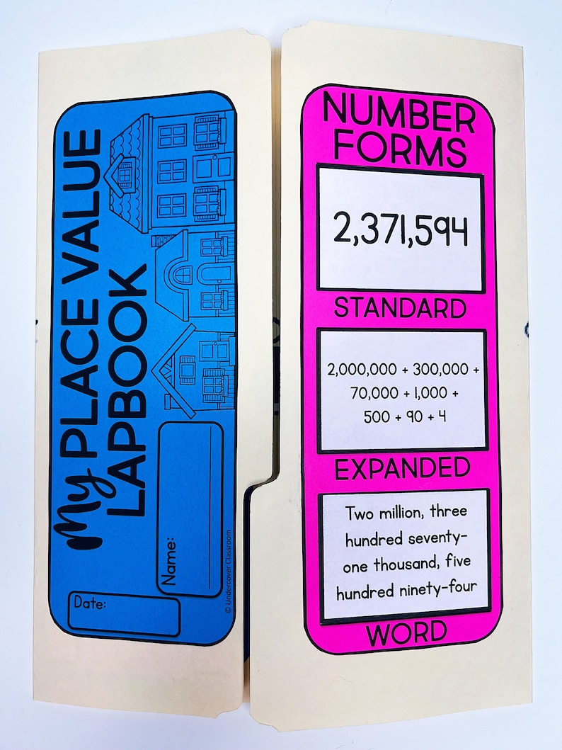Place Value Lapbook Printable Teach Place Value Homeschool Math Place ...