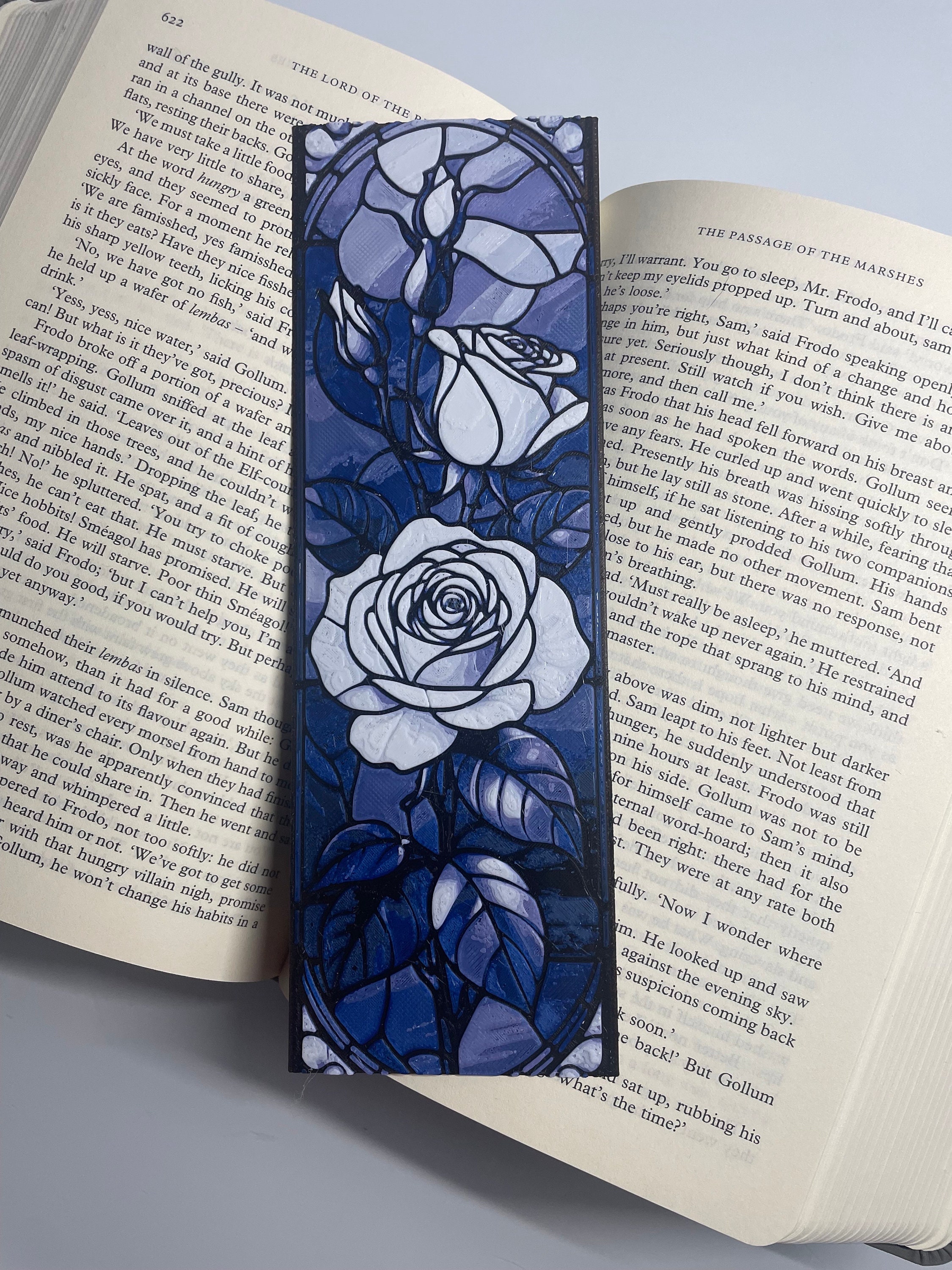 Bookmark Stained Glass Rose Pack of 3 Art Display Bookshelf Display ...