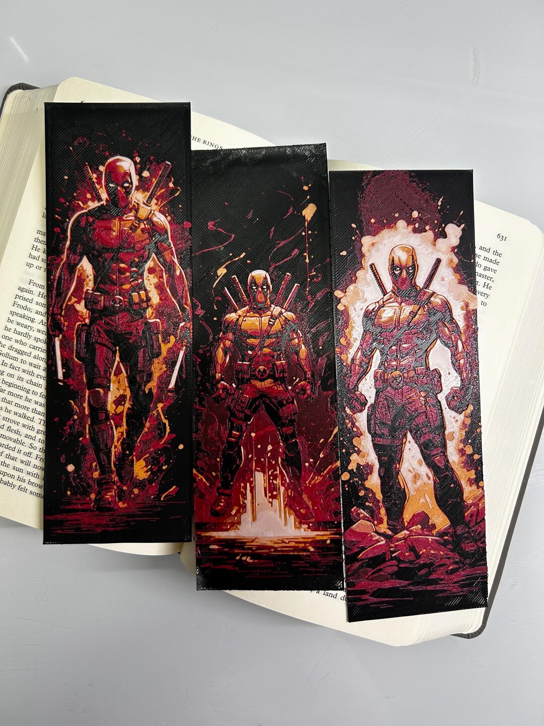 Deadpool Bookmark Set: 3D Printed Full-color Fan Art - Etsy
