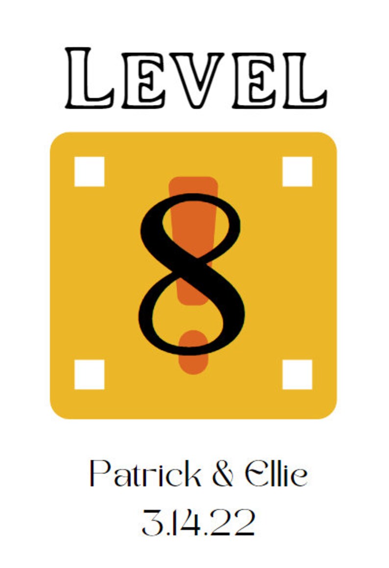 Gamer Wedding Table Numbers, Personalized and READY TO PRINT. 5x7 ...