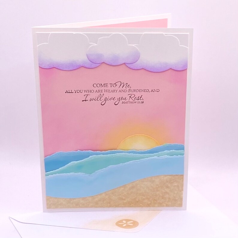 Handmade Christian Sunset Beach Cards blank Inside - Etsy