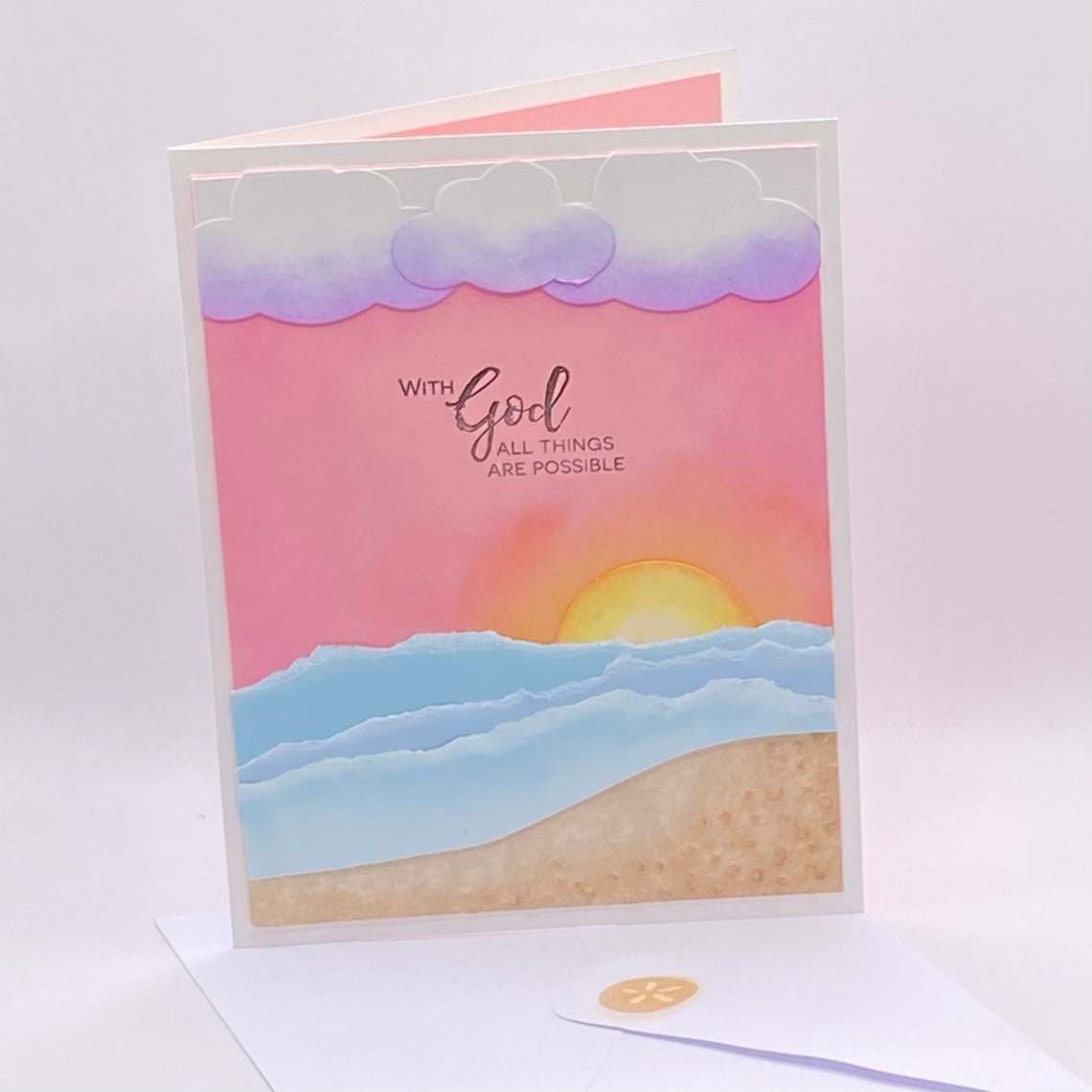 Handmade Christian Sunset Beach Cards blank Inside - Etsy
