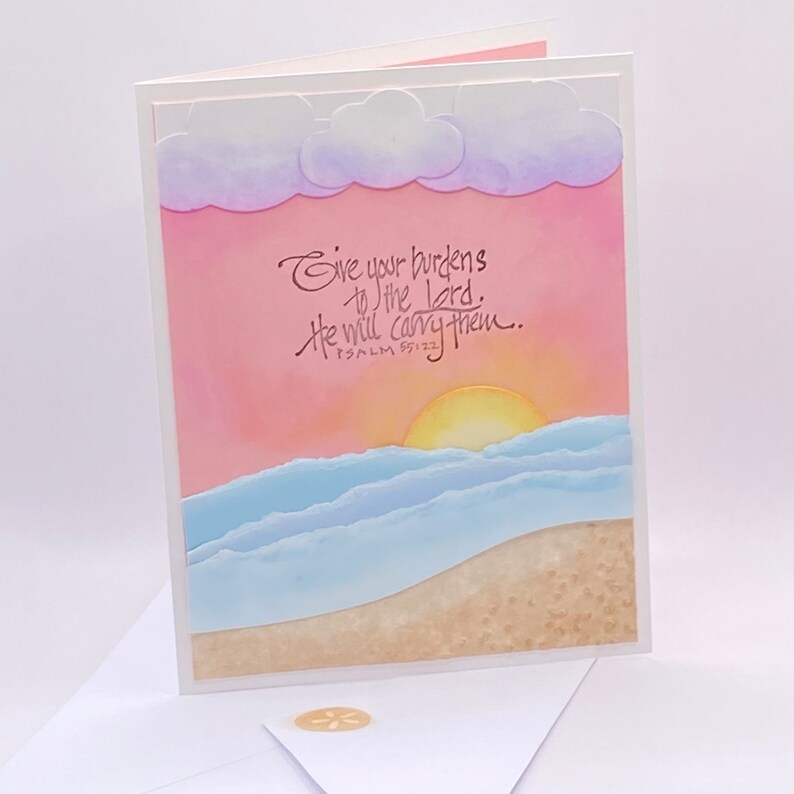 Handmade Christian Sunset Beach Cards blank Inside - Etsy