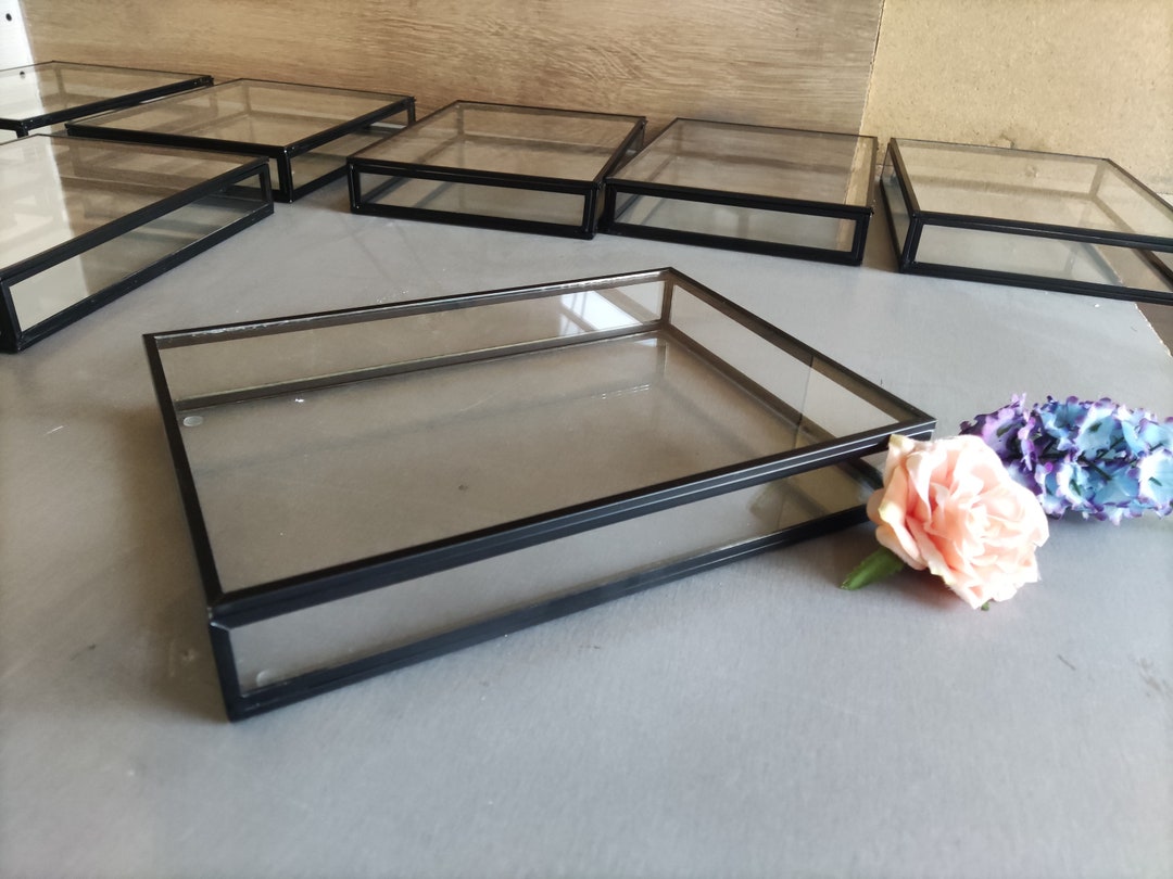 Black Glass Box Jewelry Box Photo Organizer, Set of 10, Storage - Etsy