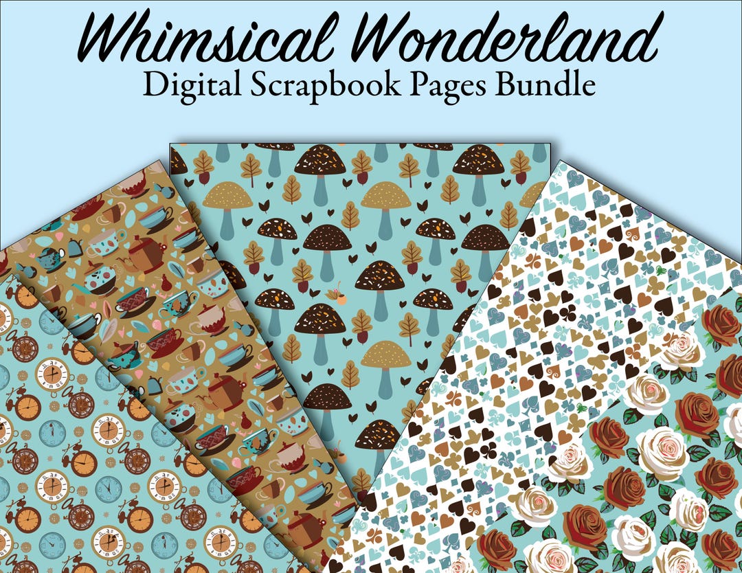 Whimsical Wonderland Scrapbook Paper Bundle - Etsy