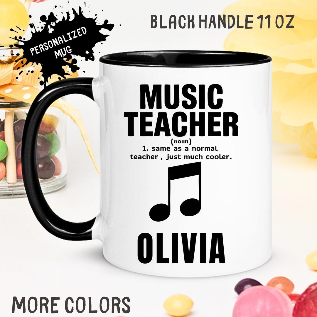 Personalized Music Note Mug With Name, Custom Musical Gift for Music ...