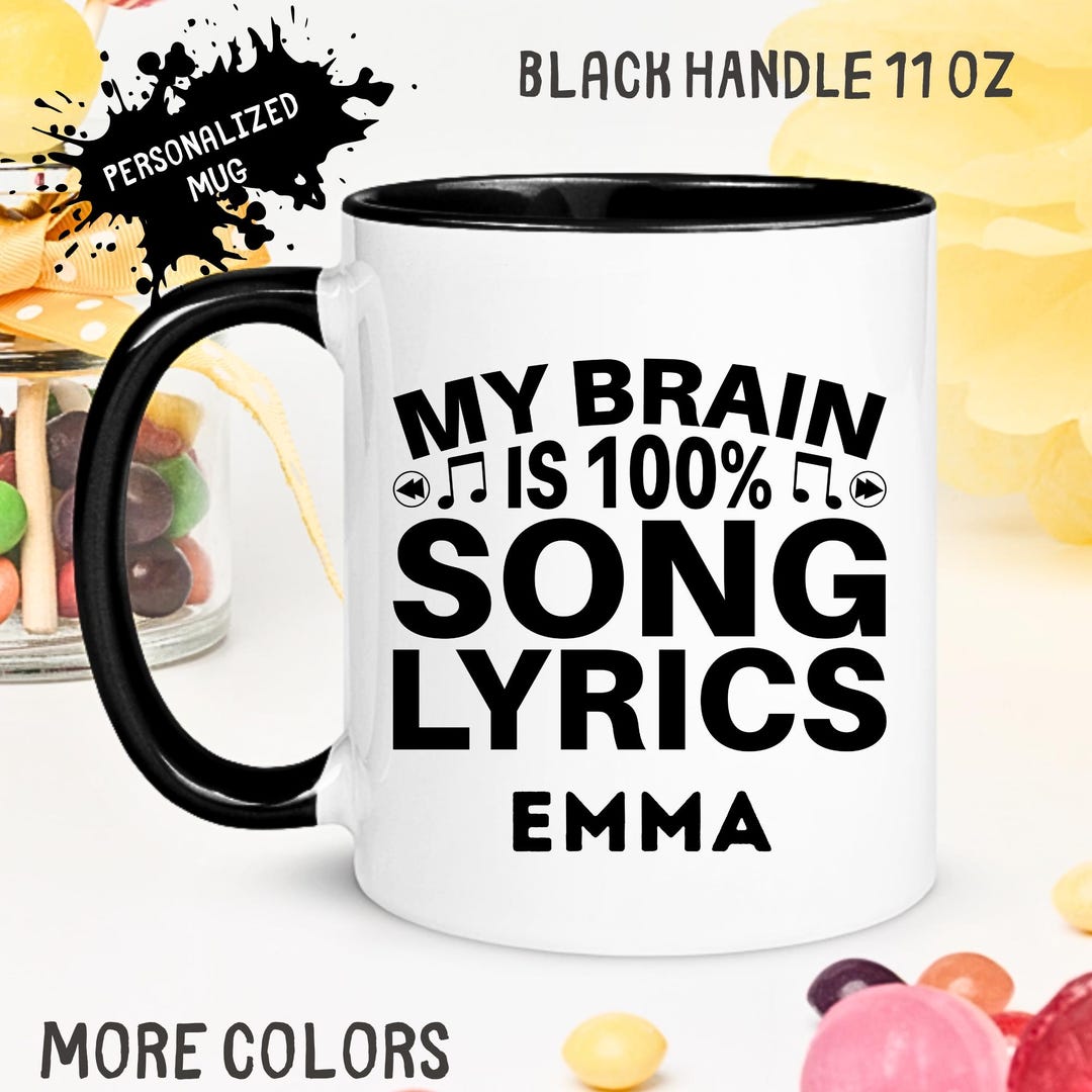 Personalized Song Lyrics Mug With Name, Funny Music Lover Gift, Custom ...