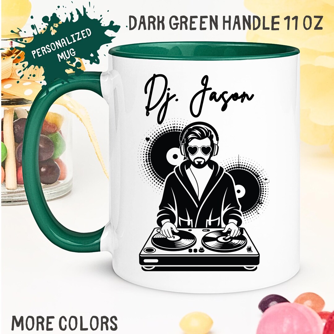 Personalized DJ Mug With Name, Custom DJ Gift for Him, Music Lover ...