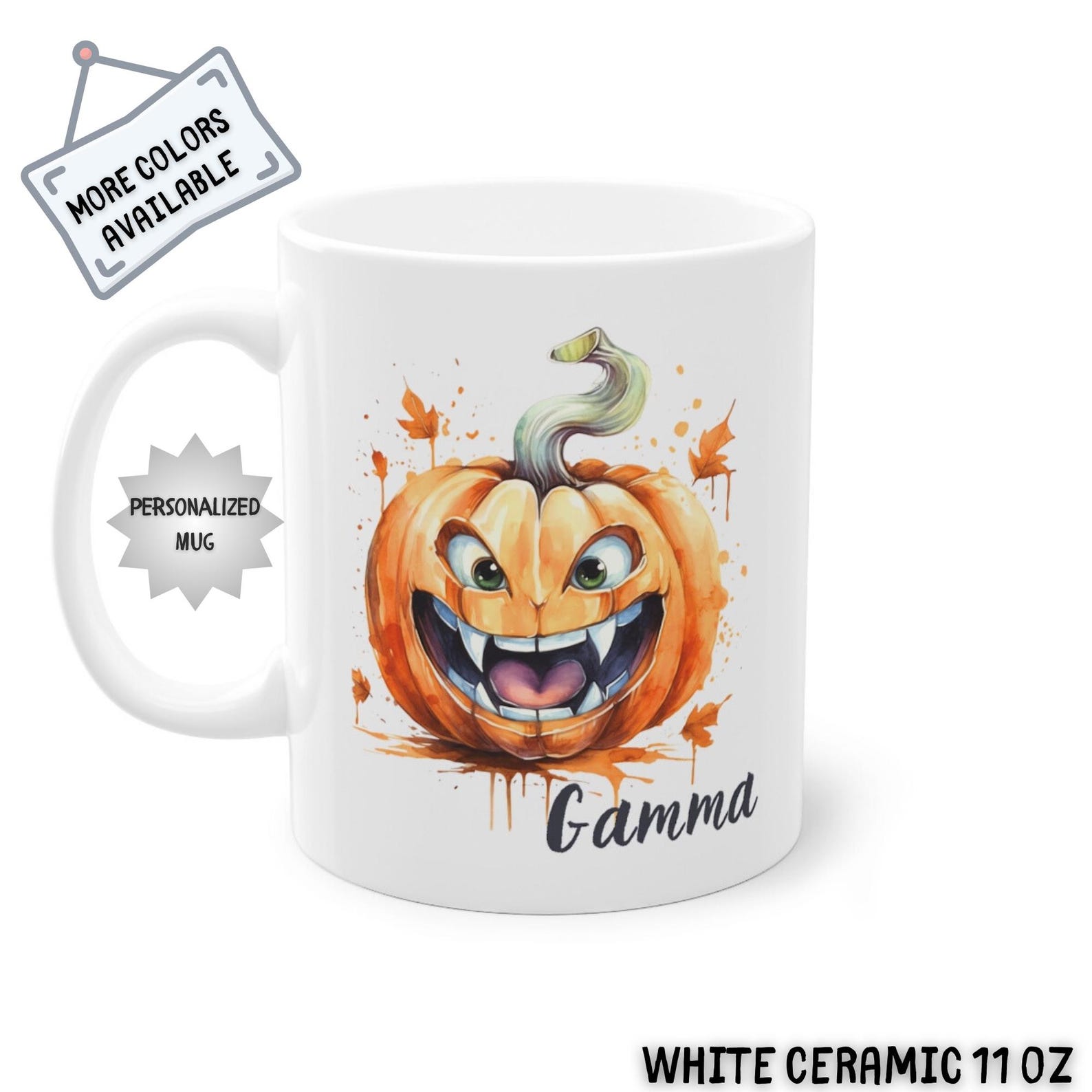 Scary Evil Pumpkin Mug, Custom Creepy Pumpkin Halloween Mug, Scary Cup ...