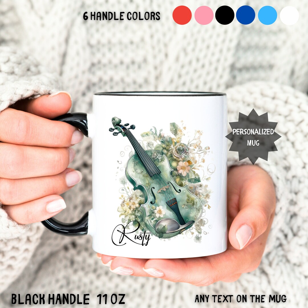 Violin Mug, Custom Music Teacher Mug, Customizable Best Husband Mummy ...