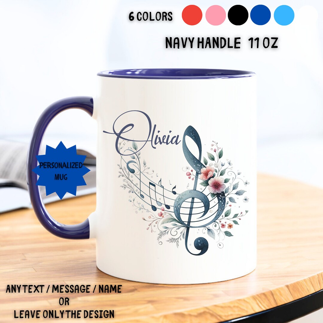 Musical Notes Mug, Custom Music Teacher Mug, Customizable Best Husband ...