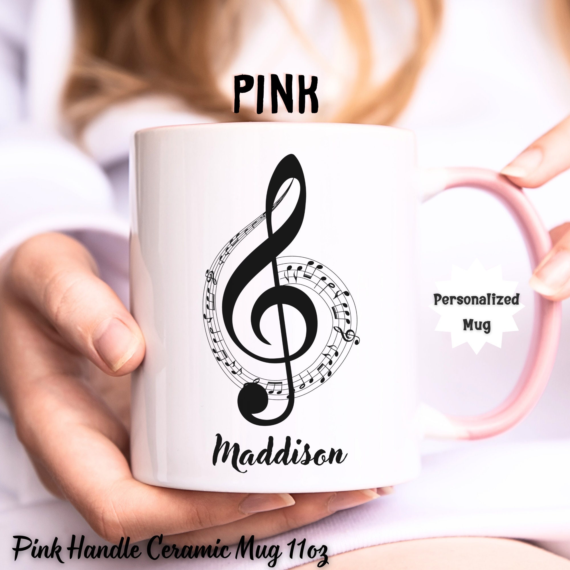 Musical Note Mug Music Themed Student Mug Custom Mug Text - Etsy