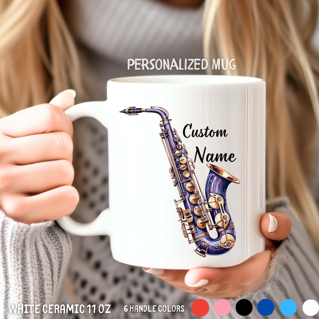Personalized Saxophone Mug, Music Coffee Mug, Saxophone Gift ...