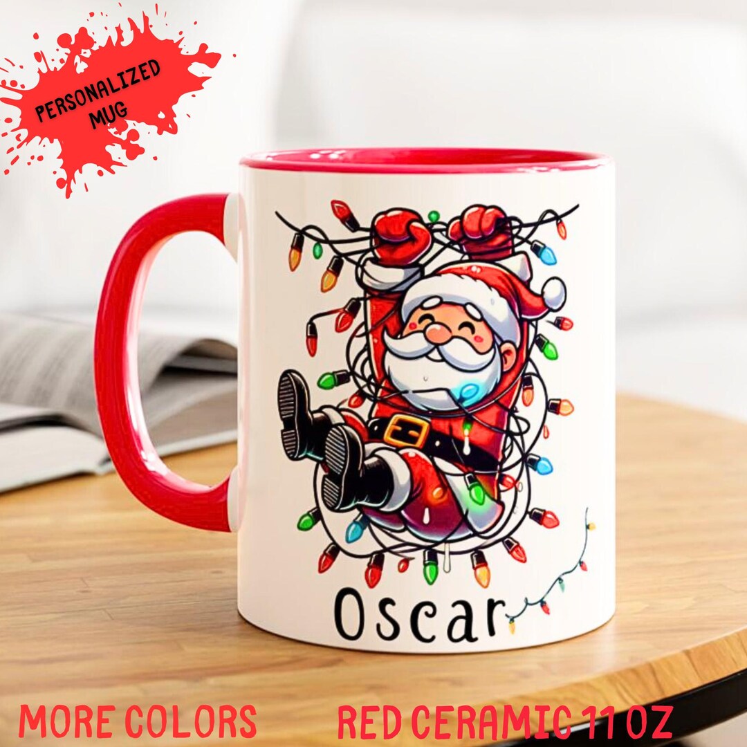 Santa Light Mug, Personalized Christmas Print Gift Ideea for Friend ...