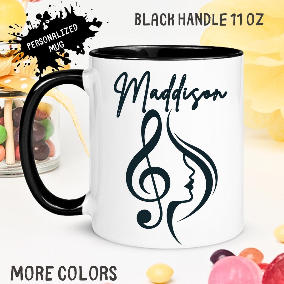 Personalized Music Note Mug With Name, Custom Music Lover Gift for ...