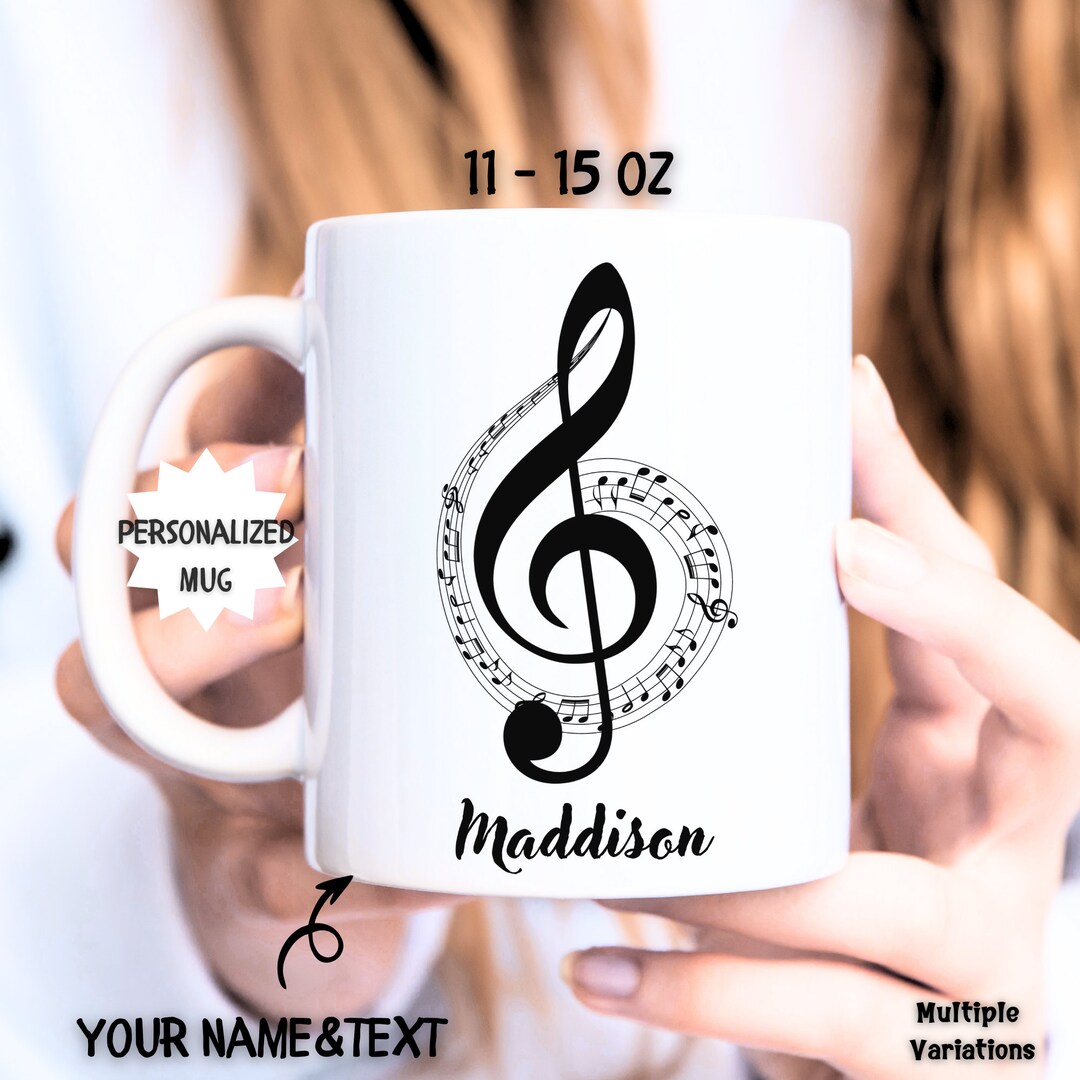Musical Note Mug Music Themed Student Mug Custom Mug Text - Etsy