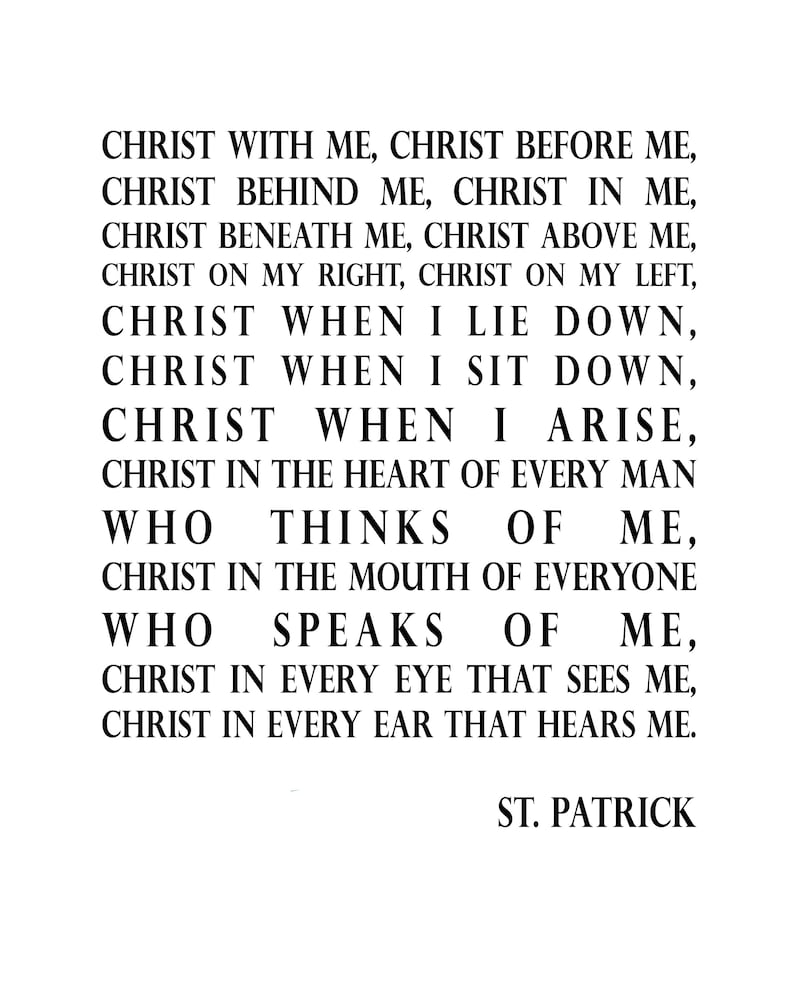 St. Patrick Prayer Breastplate Printable - Etsy