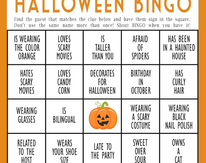 HALLOWEEN MINGLE BINGO / Party Icebreaker/ Party Games/ Fun Games ...