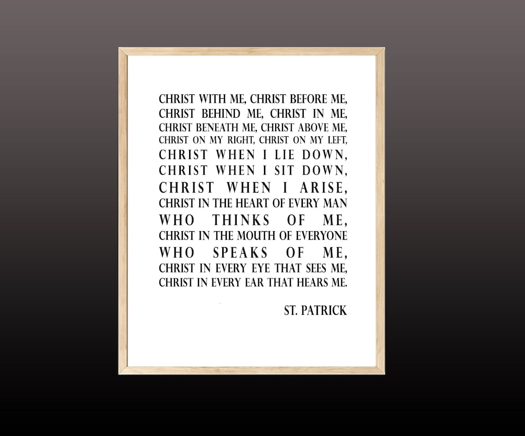 St. Patrick Prayer Breastplate Printable - Etsy