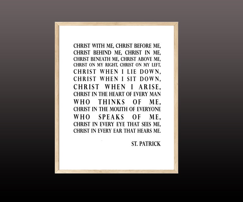 St. Patrick Prayer Breastplate Printable - Etsy