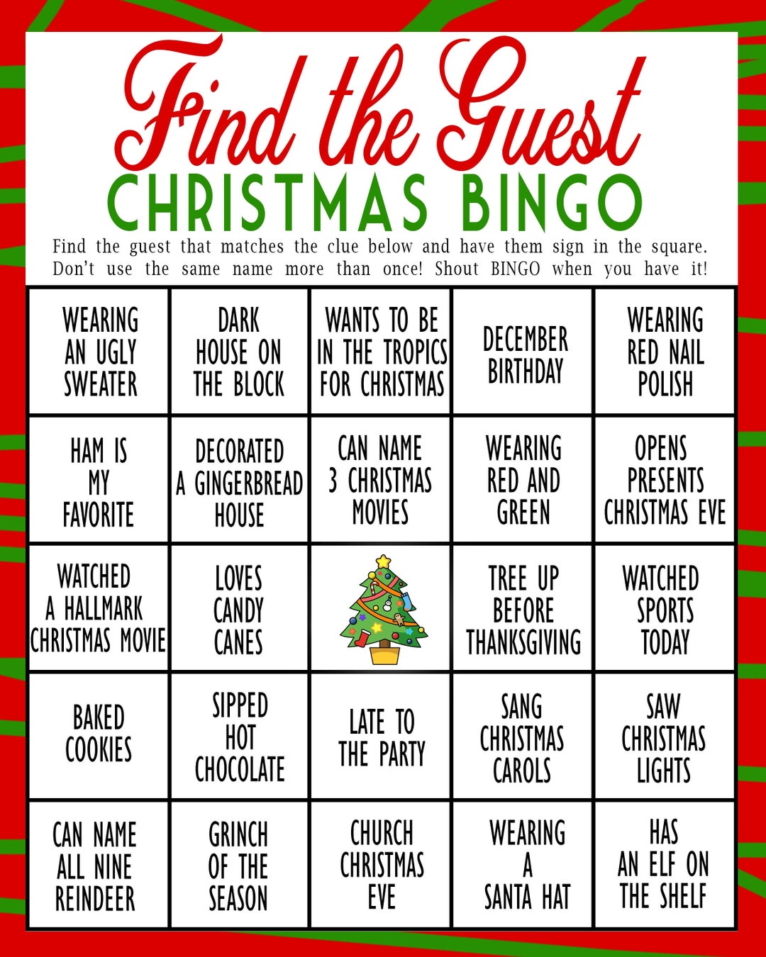 Christmas MINGLE BINGO / Party Icebreaker/ Party Games/ Fun Games ...