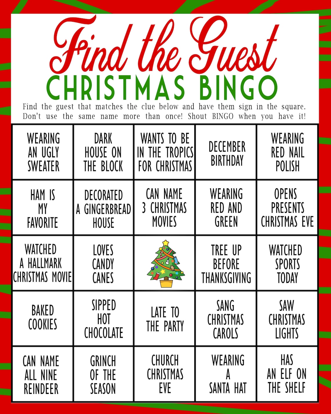 Christmas MINGLE BINGO / Party Icebreaker/ Party Games/ Fun Games ...