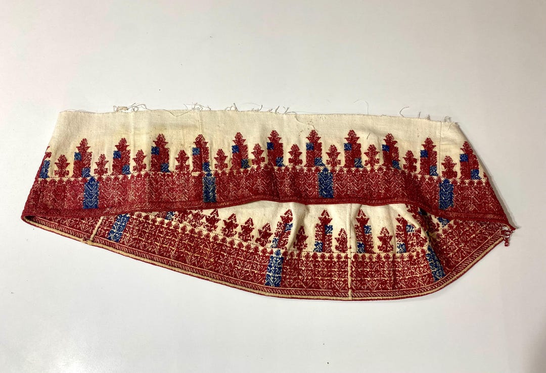 Antique 19th Greek Folk Costume Hem Panel, Argolido-korinthia ...
