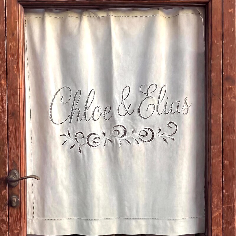 Monogram Cafe Curtain - Etsy