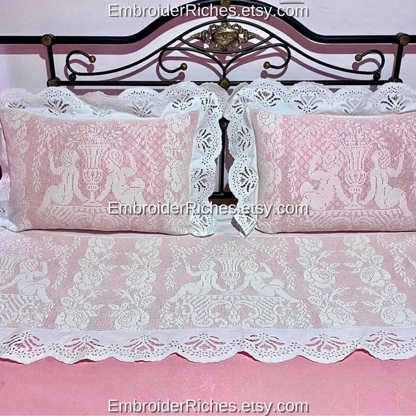 Cut Work Embroidery Linens Table Cloth, Luxurious Rectangle Lacy Table ...