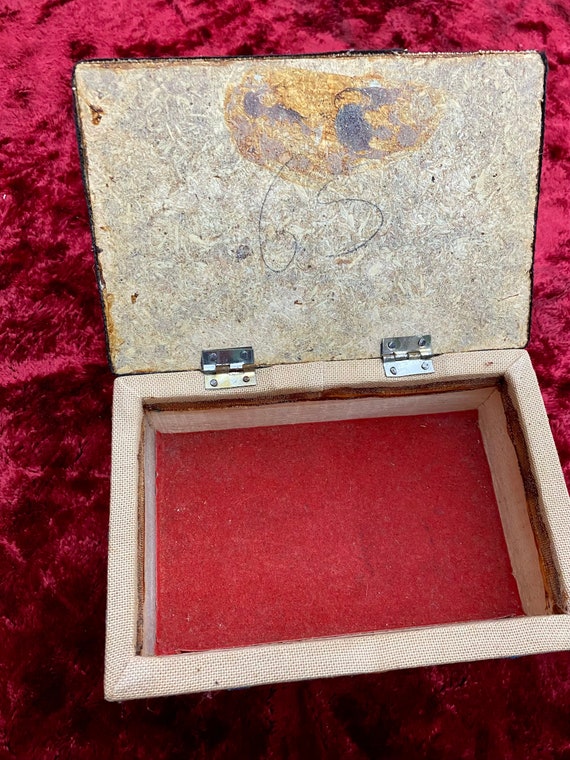 Antique Cretan Folk Little Box, Greek Hand Embroidere… - Gem