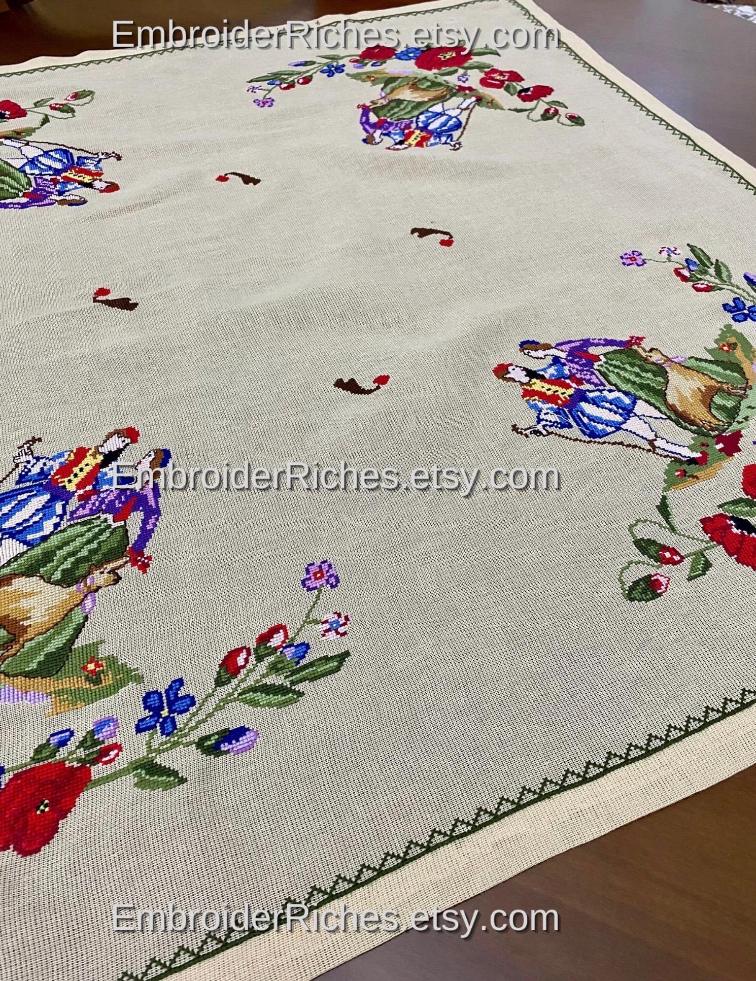 New, Traditional Greek Embroidered Tablecloth, Handmade Ethnic Folk ...