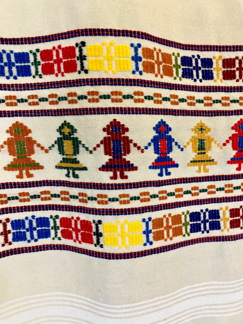 Cretan Woven Curtain, Hand-loomed Ethnic Window Curtain, Greek Folk Art ...