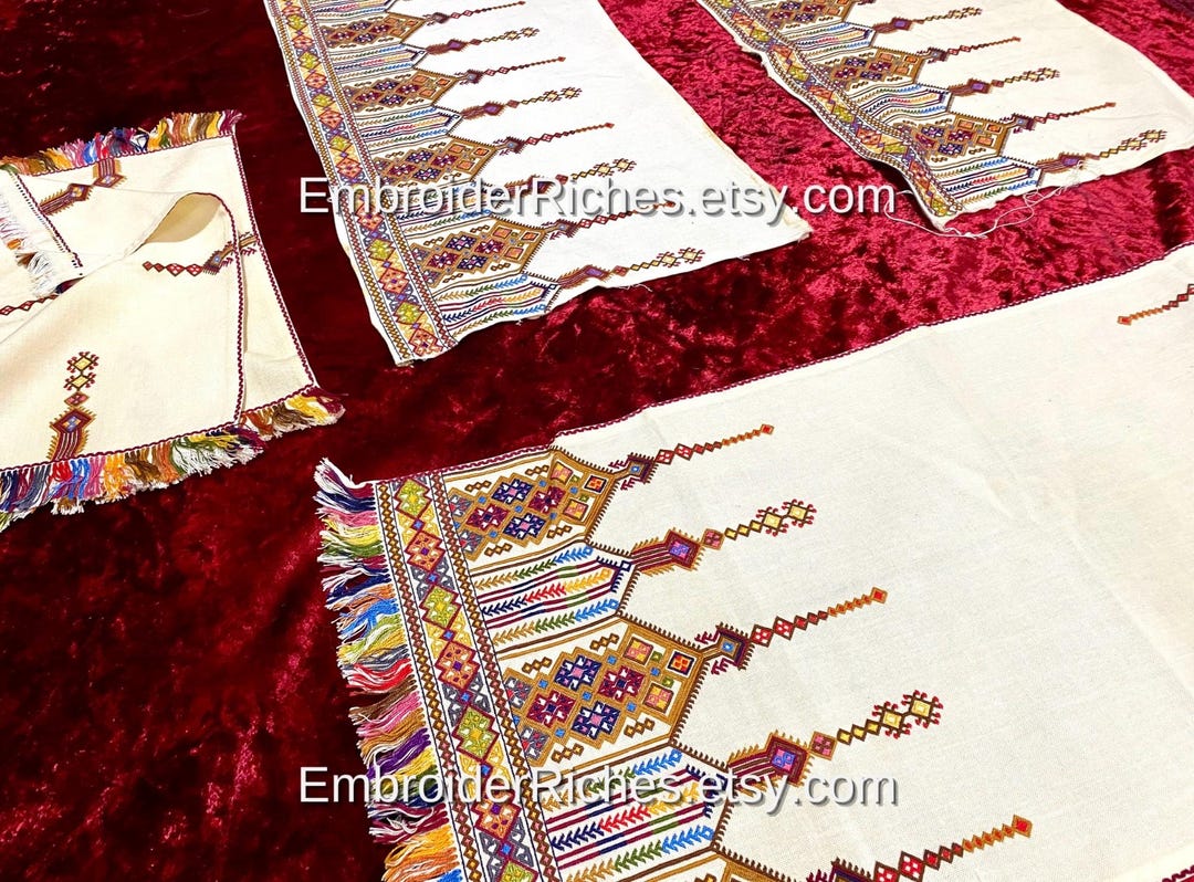 Folk Cretan Greek Set Embroidery, Handmade Embroidered Folklore Crete ...