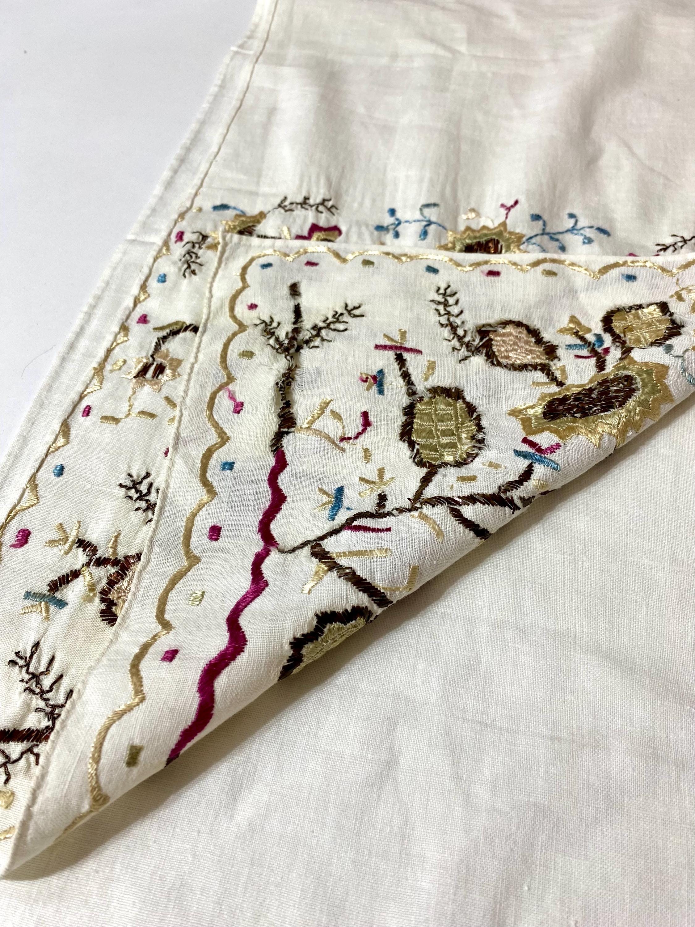 Mediterranean Folk Antique Embroidery, Handmade Textile, Vintage ...