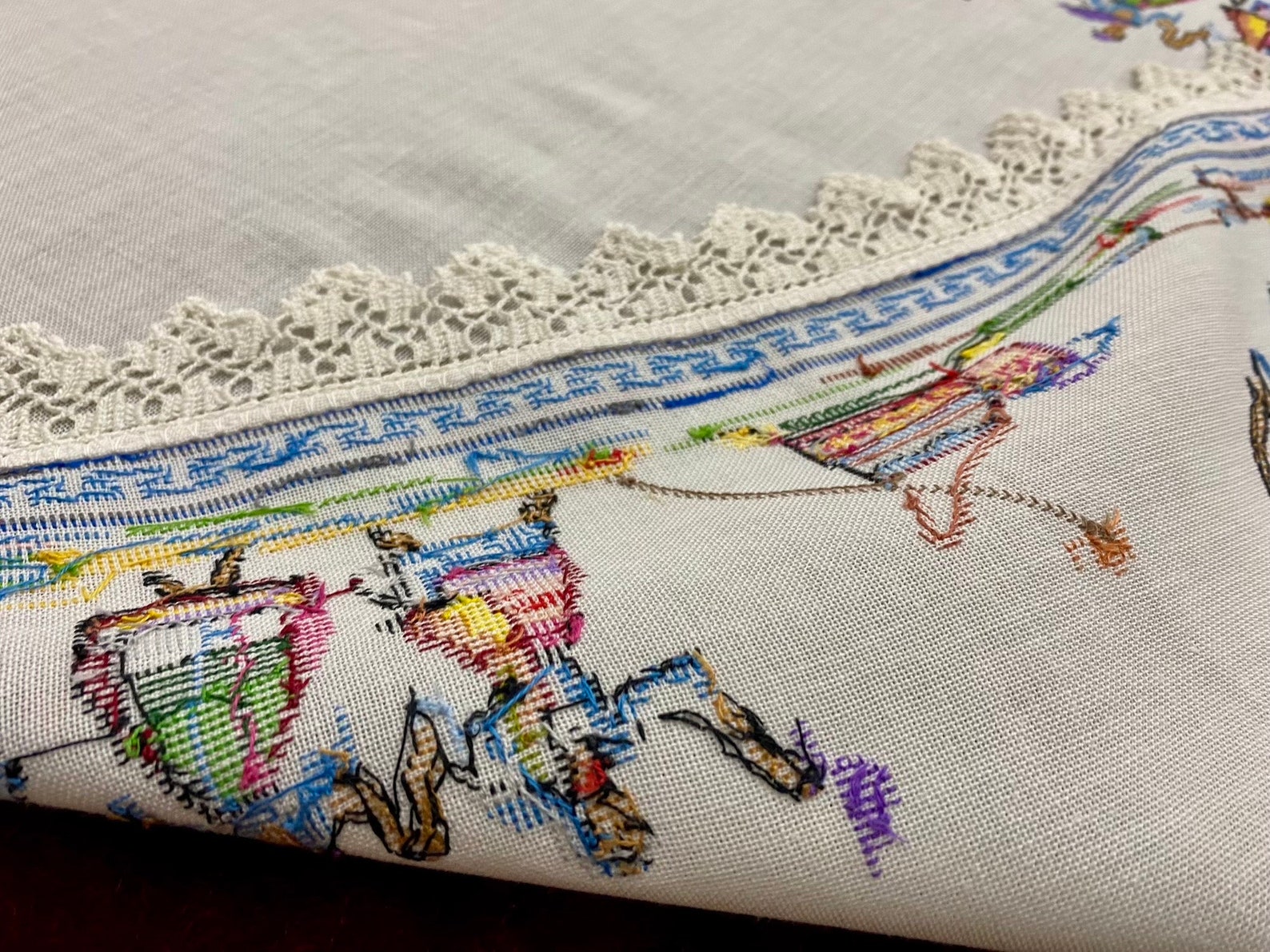 Greek Traditional Tablecloth Embroidery, Handmade Table Cloth Greece ...