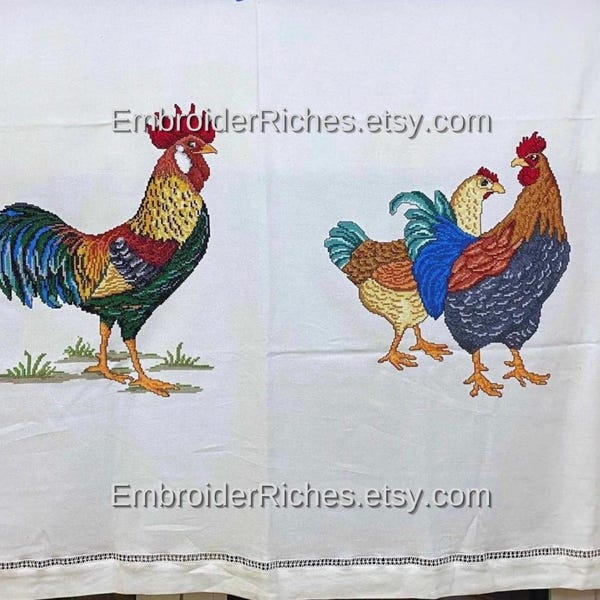 Rooster Kitchen Curtain - Etsy
