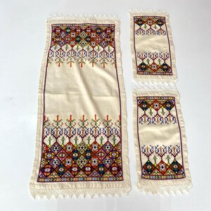 Greek Cretan Handmade Embroidery Set, Folklore Embroidered Textiles ...