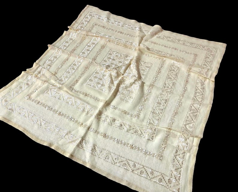 Greek Silk Dowry Embroidery, Handmade Needlework White Heirloom, Greece ...