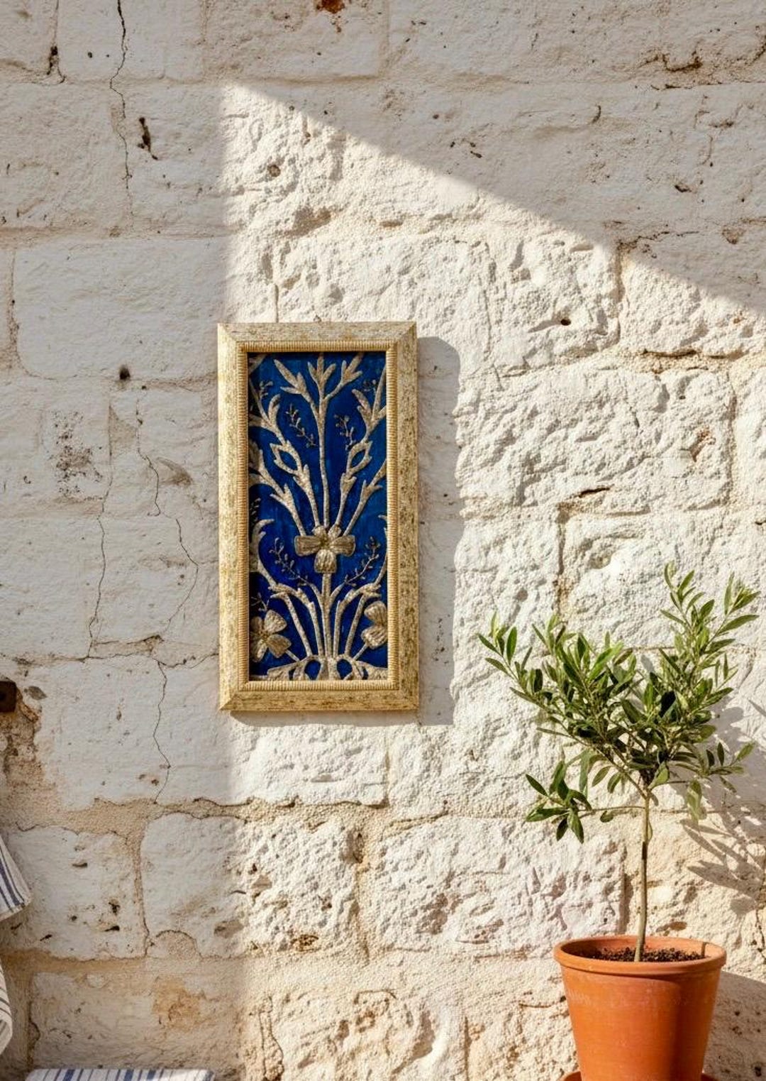 Framed Ottoman Embroidery Wall Hanging: Antique Anatolian Textile Art ...