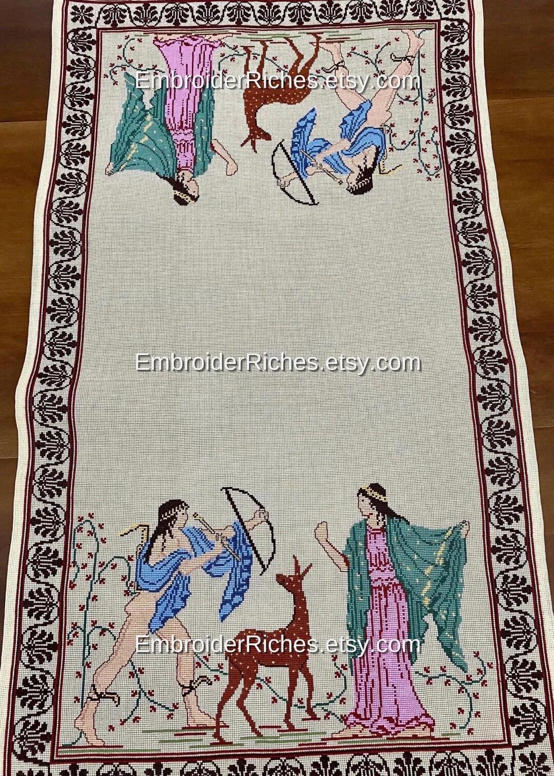 New, Mythological Table Runner, Aphrodite Artemis Table Cloth, Greek ...