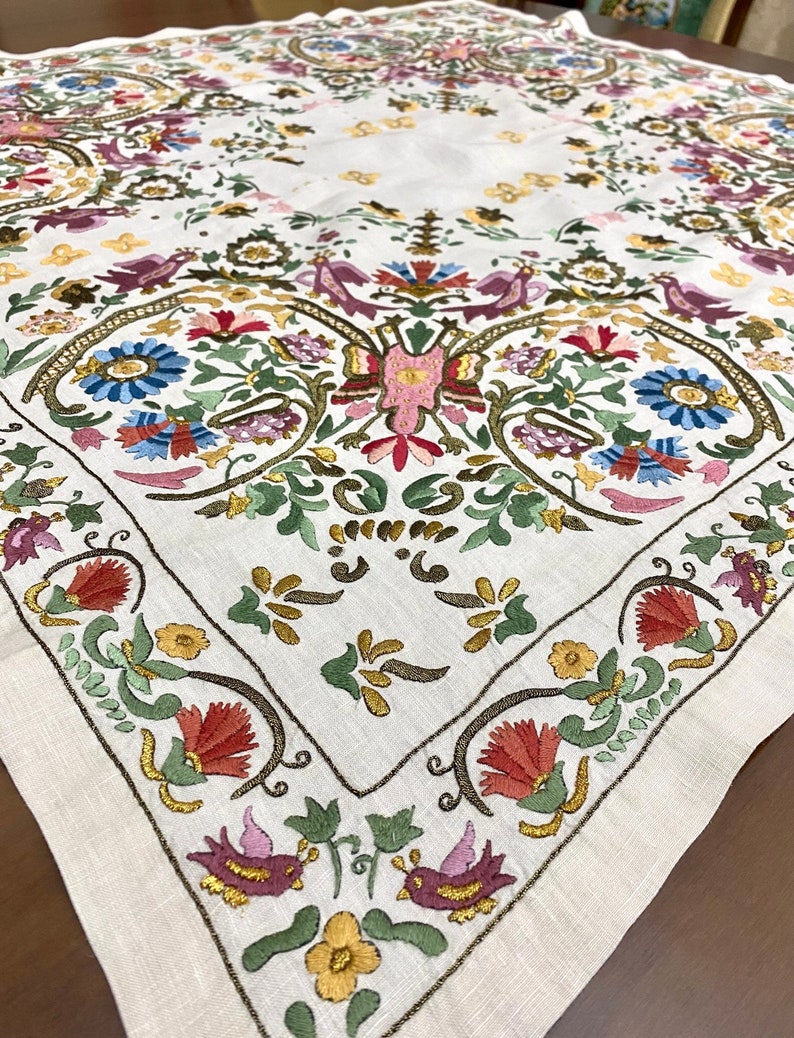Greek Folk Handmade Tablecloth, Embroidery Dining Table Centerpiece ...