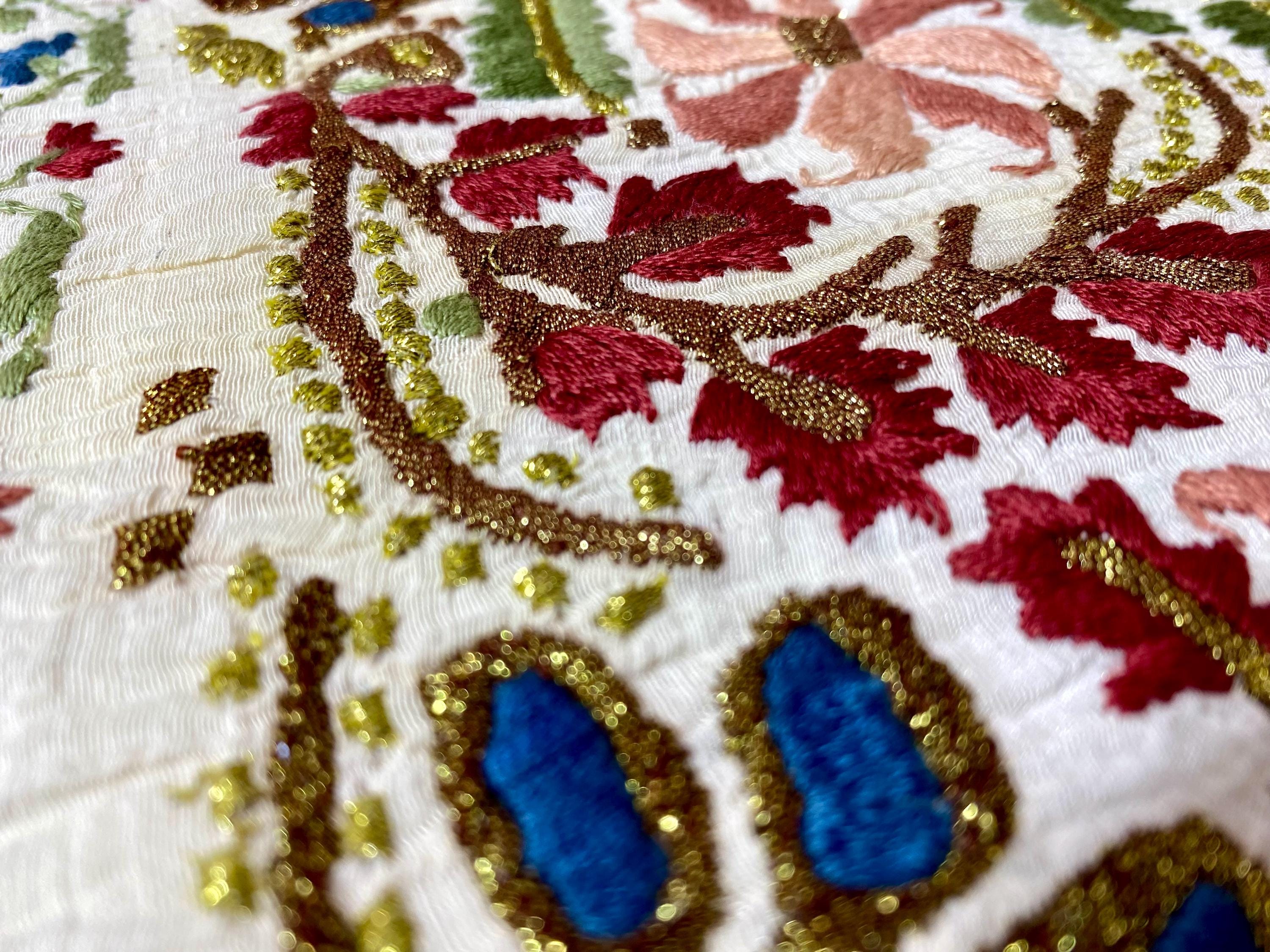 Gold Floral Byzantine Embroidery, Handmade Folk Table Runner ...