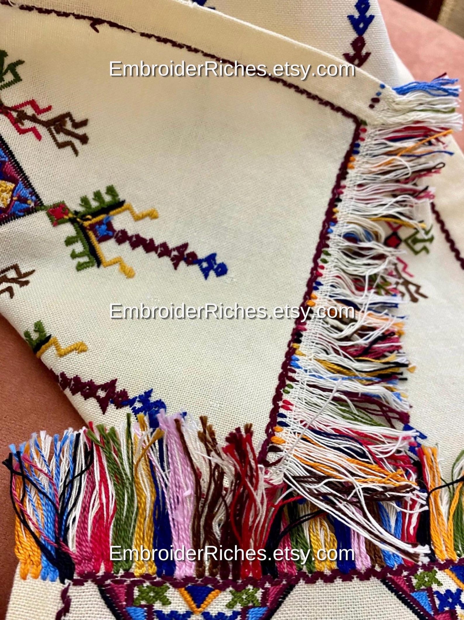 Folk Cretan Hand Embroidery Set, Vintage Ethnic Decorative Embroideries ...