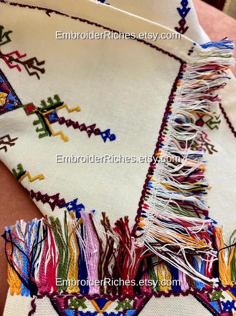 Folk Cretan Hand Embroidery Set, Vintage Ethnic Decorative Embroideries ...