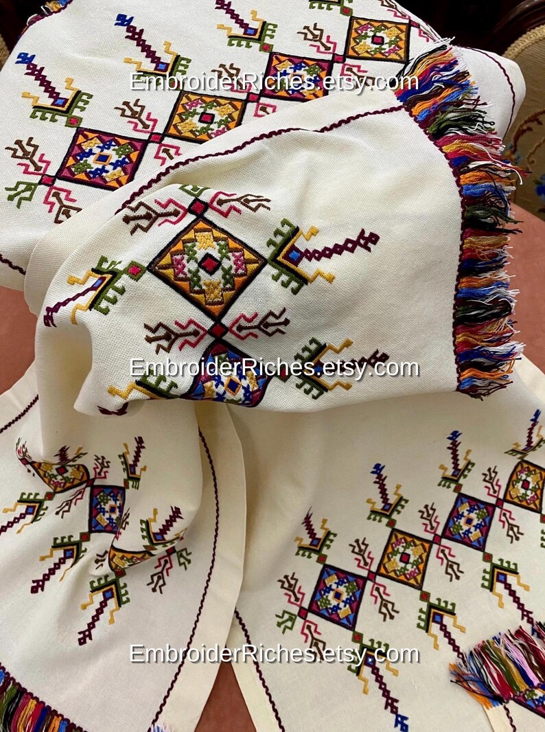 Folk Cretan Hand Embroidery Set, Vintage Ethnic Decorative Embroideries ...