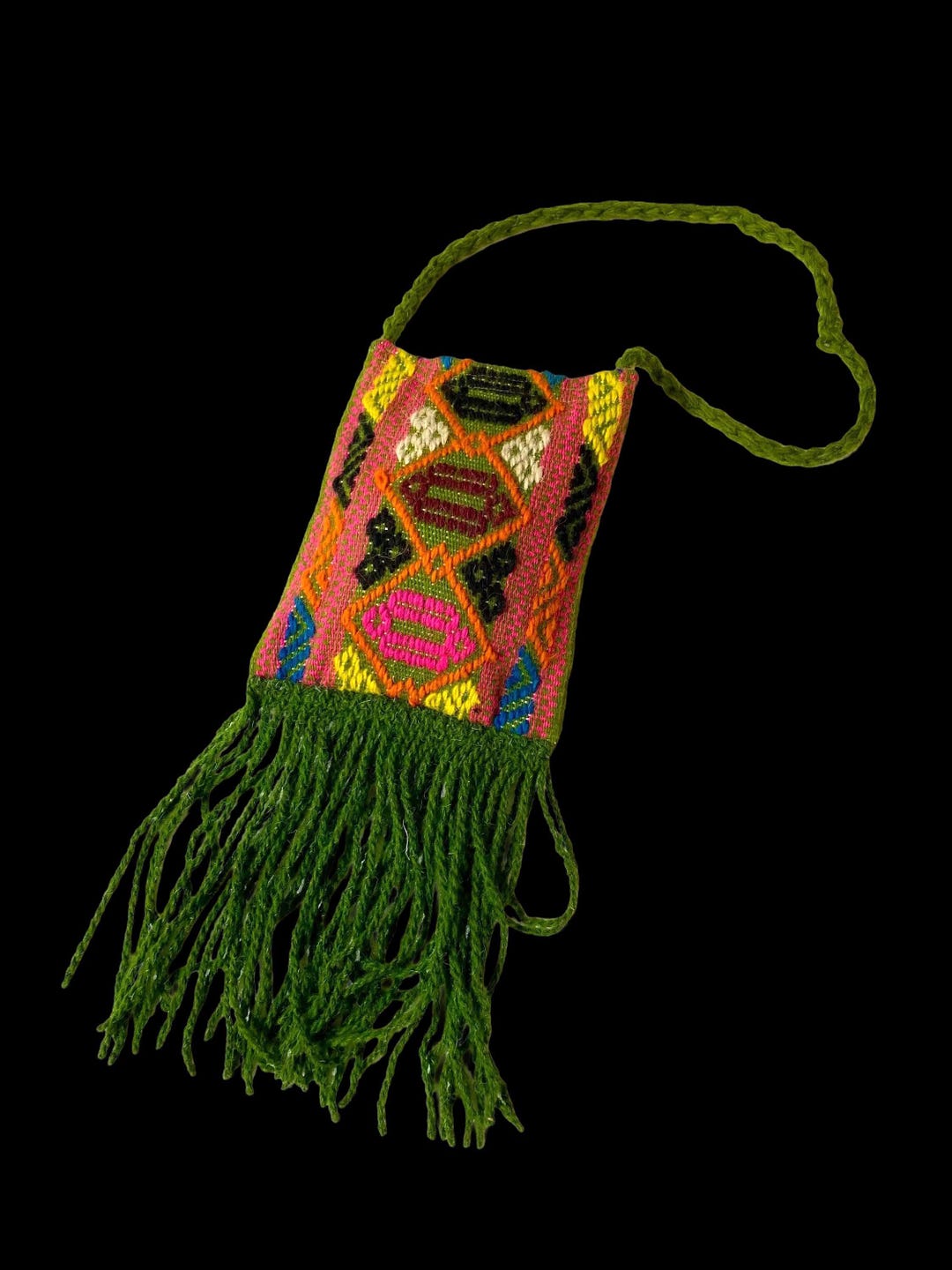 Vintage Cretan Tagari Bag – Handwoven Wool Shoulder Purse With Fringes ...