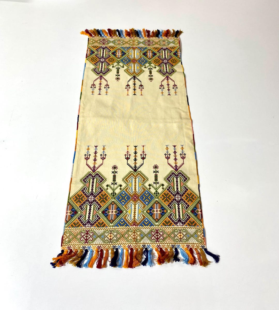 Greek Cretan Art Table Runner, Long Narrow Cretan Embroidery Decor ...