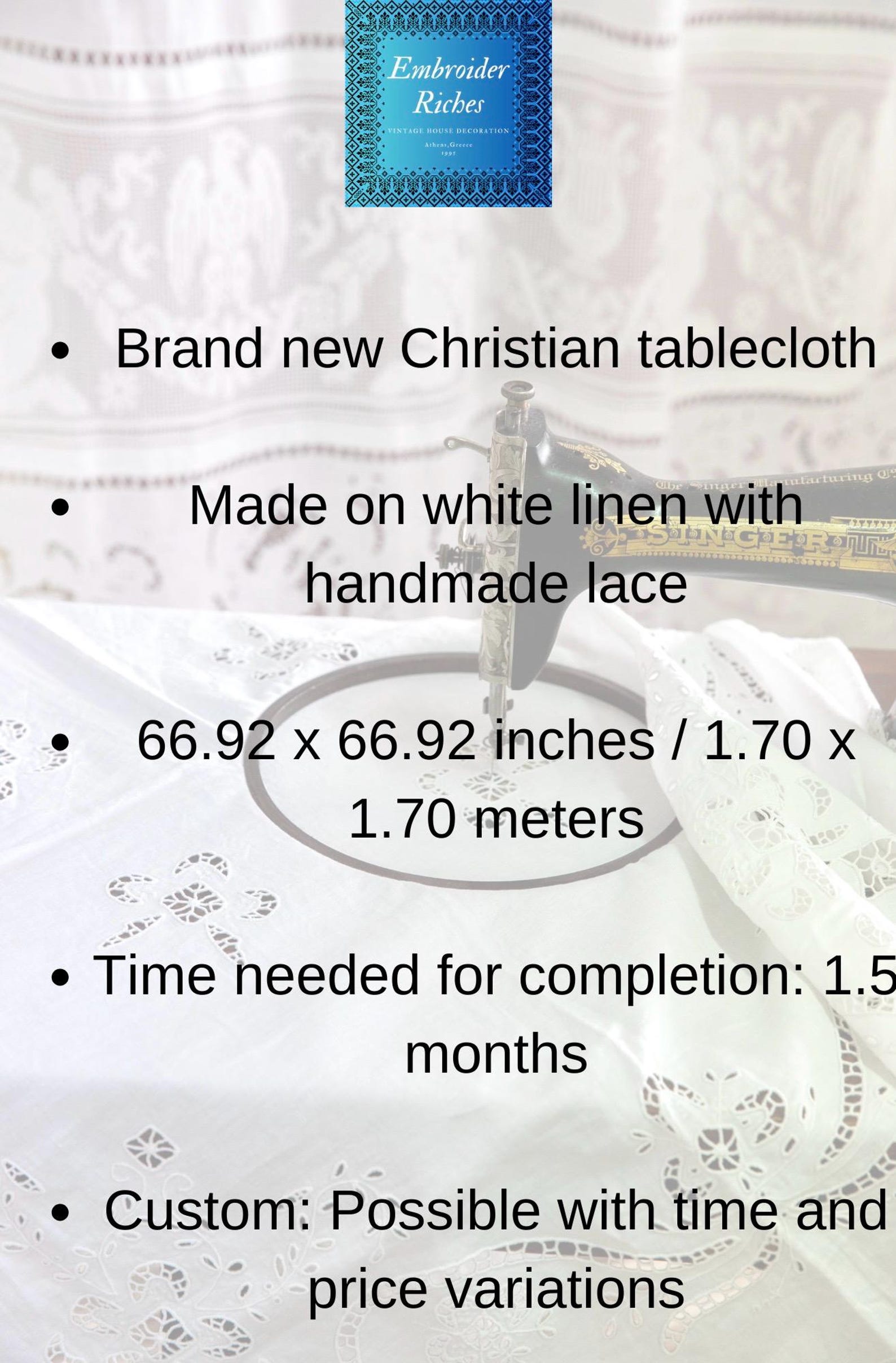 Hand-embroidered Linen Altar Cloth: Religious Christian Communion Table ...